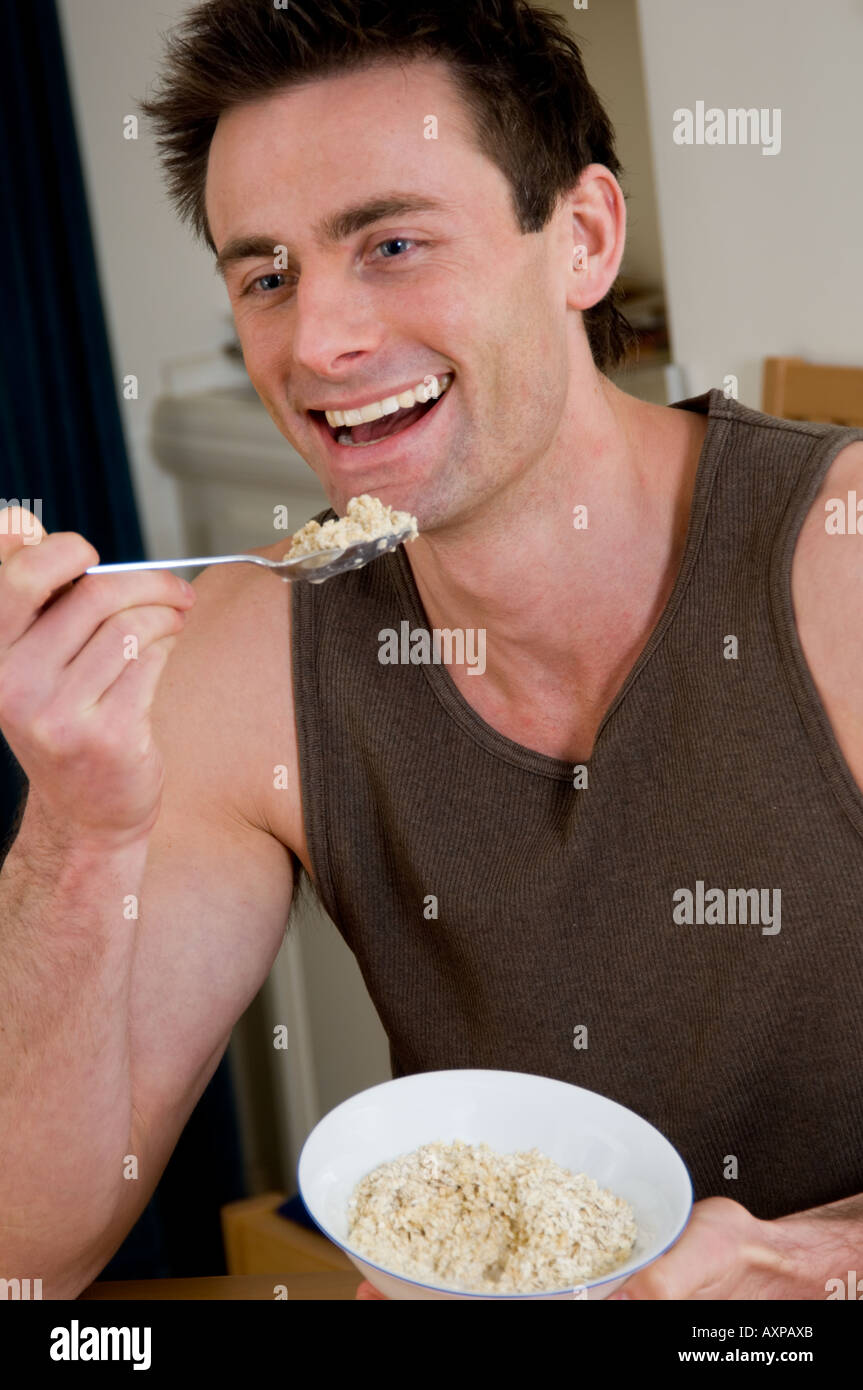 close up of a man eating breakfast cereal Stock Photo - Alamy