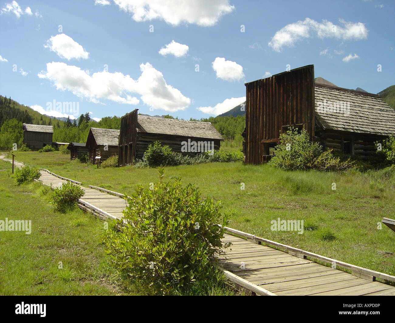 General view of the restored main street, Ashcroft Ghost Town, near ...