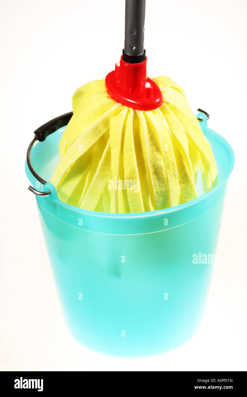Cleanser floor cloth bucket Stock Photo - Alamy