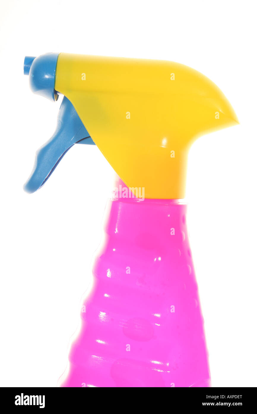 Plastic bottles with liquid cleaning agents Stock Photo - Alamy