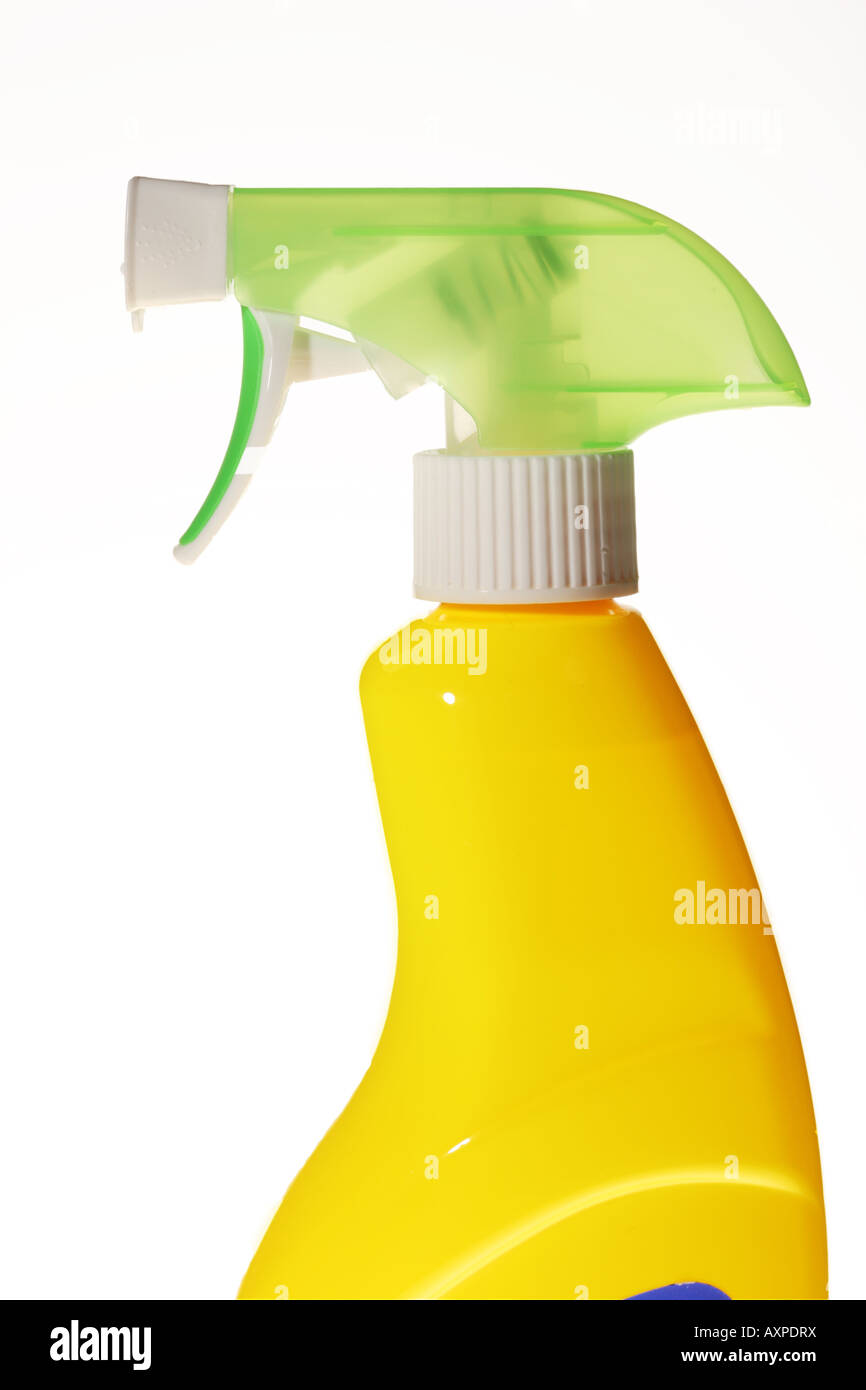 Plastic bottles with liquid cleaning agents Stock Photo - Alamy