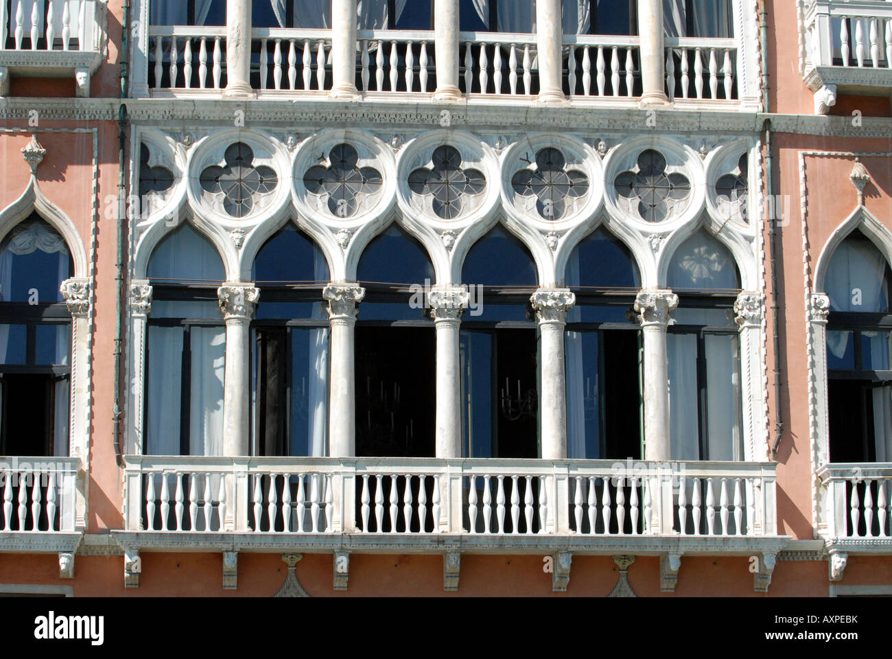 Palazzo window Canal Grande Venice Italy Stock Photo - Alamy