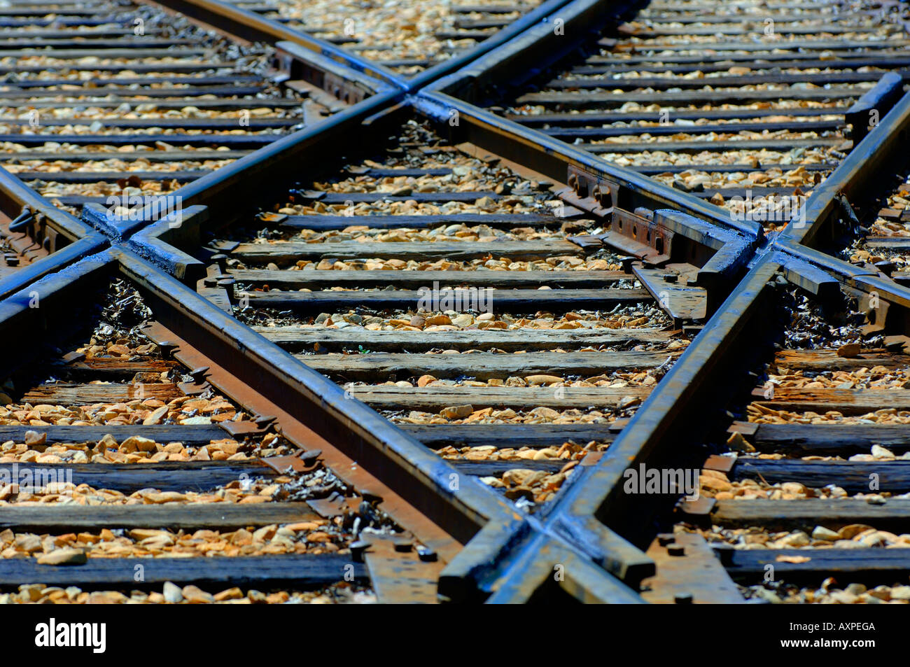 Railway track intersecting hi-res stock photography and images - Alamy