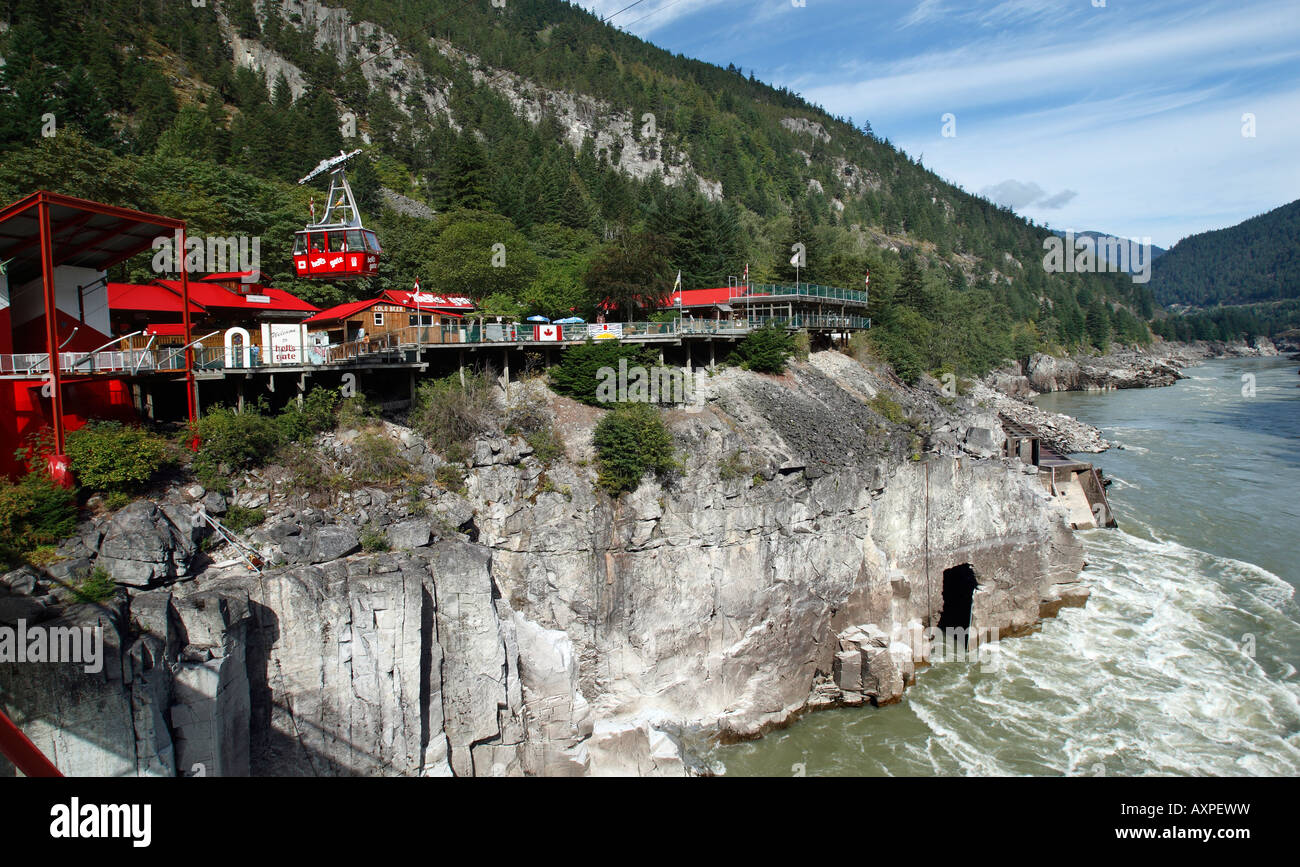 Hells Gate is a narrow rocky gorge of the FRASER RIVER CANYON south of ...