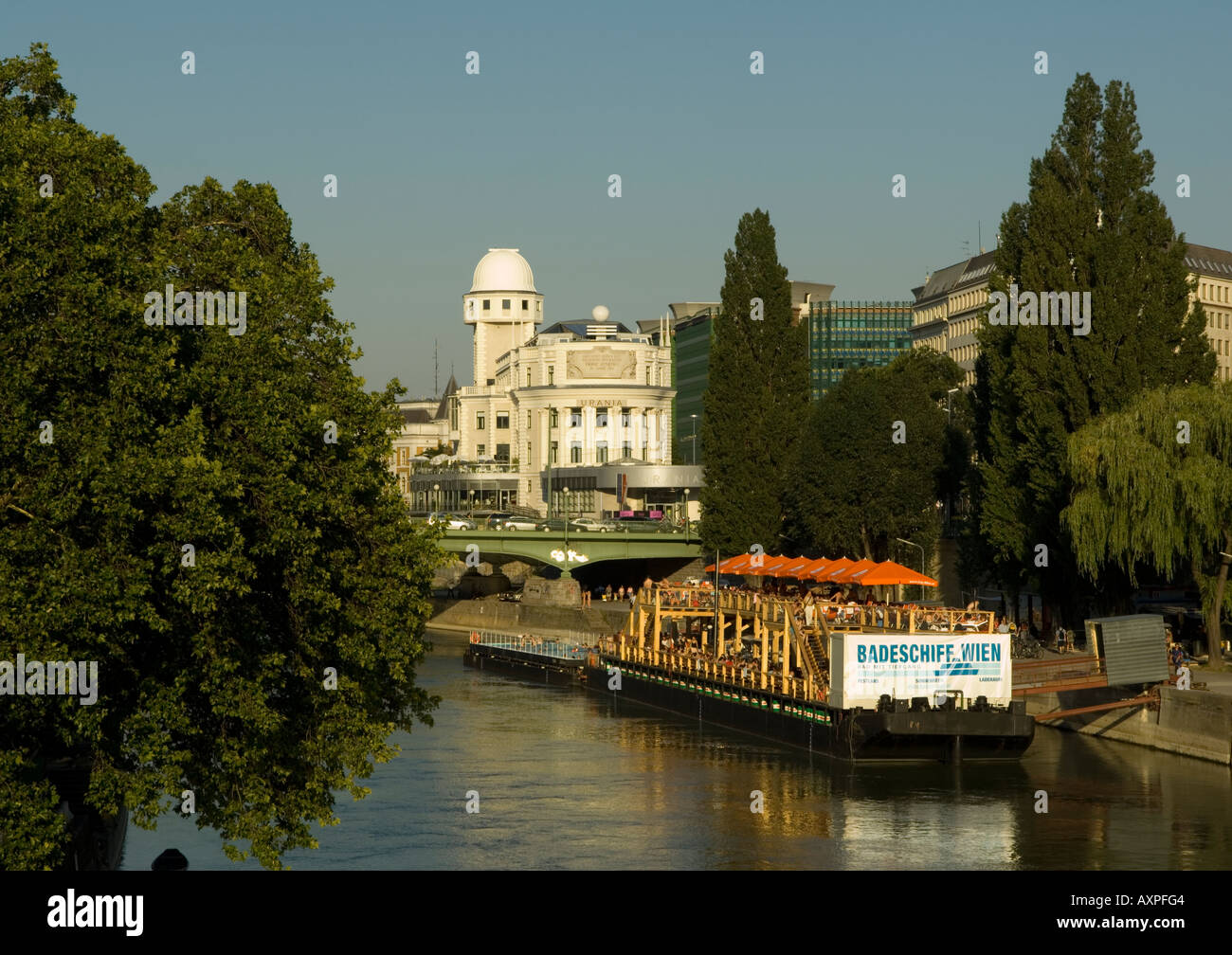 Vienna, swimming pool on the Danube Channel Stock Photo - Alamy