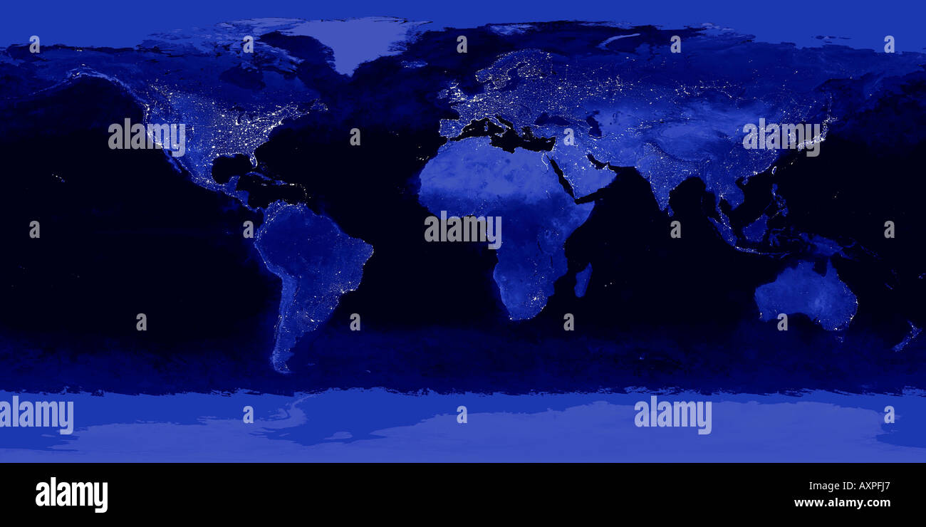 Earth at night map hi-res stock photography and images - Alamy