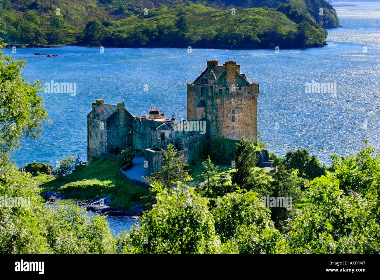 Castle on an island Stock Photo - Alamy