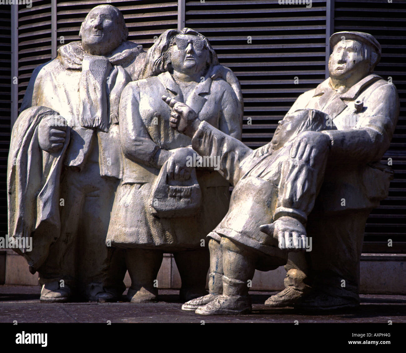 Statue of a fat family members child pointing finger to sky. Pompidou ...