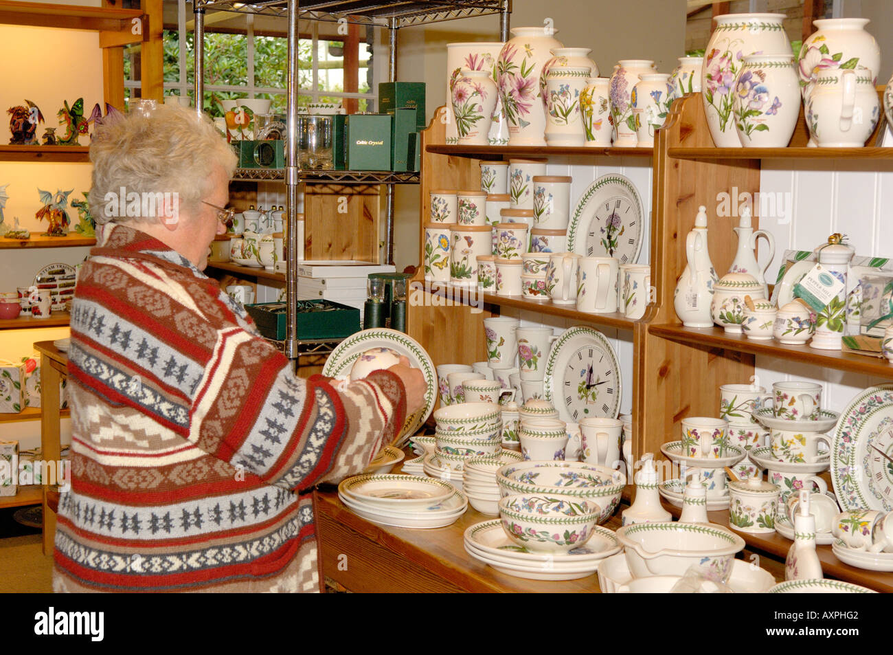 Woman Shopping Meirion Mill Dinas Mawddwy North West Wales Stock Photo ...