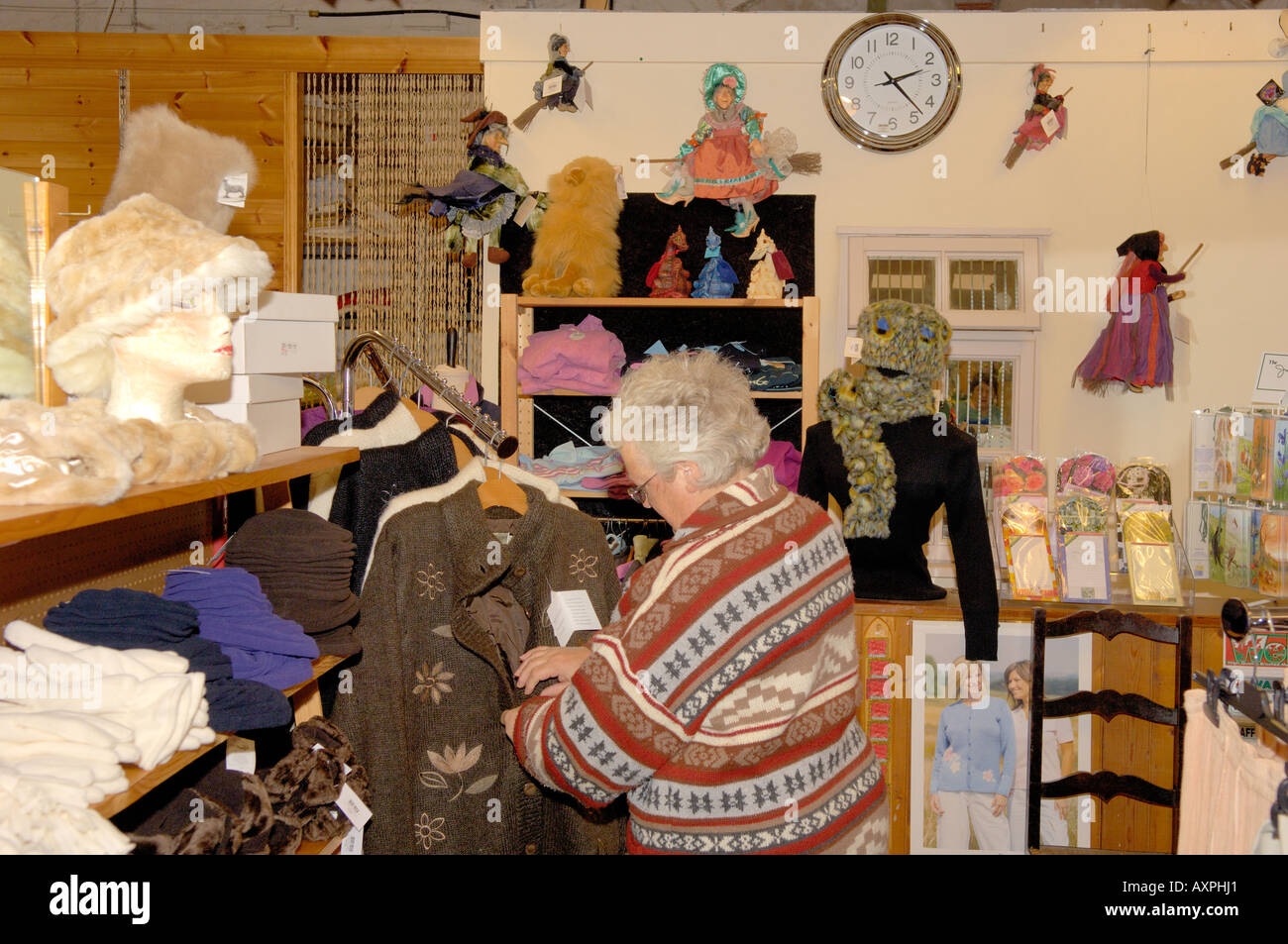Woman Shopping Meirion Mill Dinas Mawddwy North West Wales Stock Photo ...