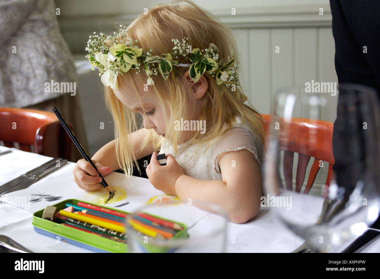Child drawing and colouring Stock Photo - Alamy