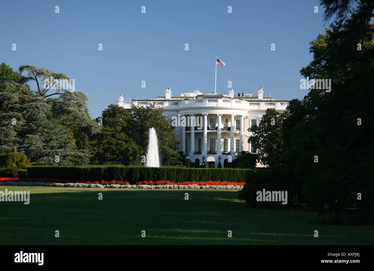The South Portico of the White House, the official home of the ...