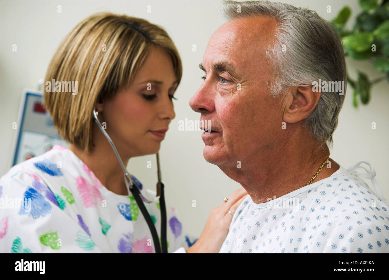 Nurse and patient Stock Photo - Alamy