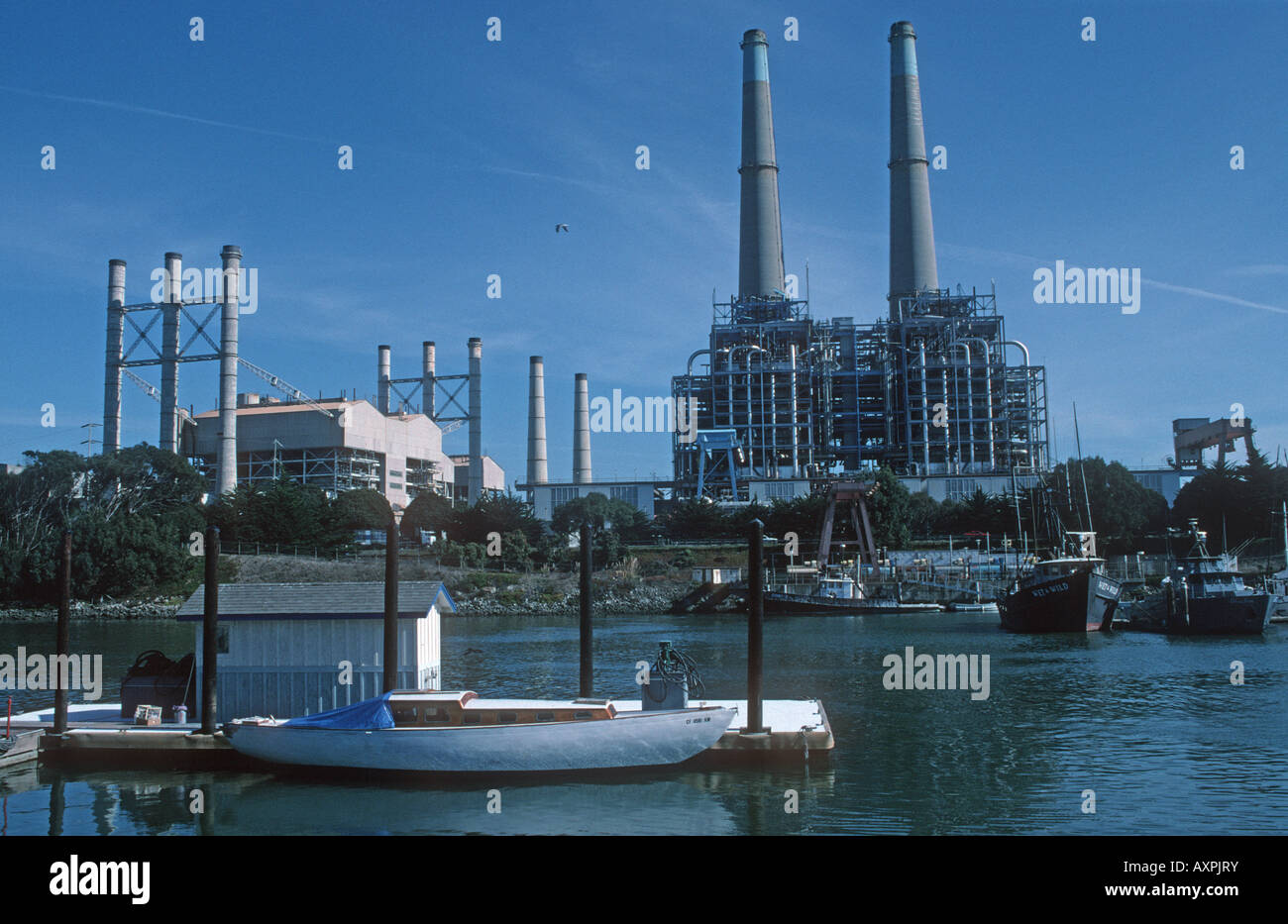 Steam electric power station Elkhorn Slough Californian coast USA Stock ...