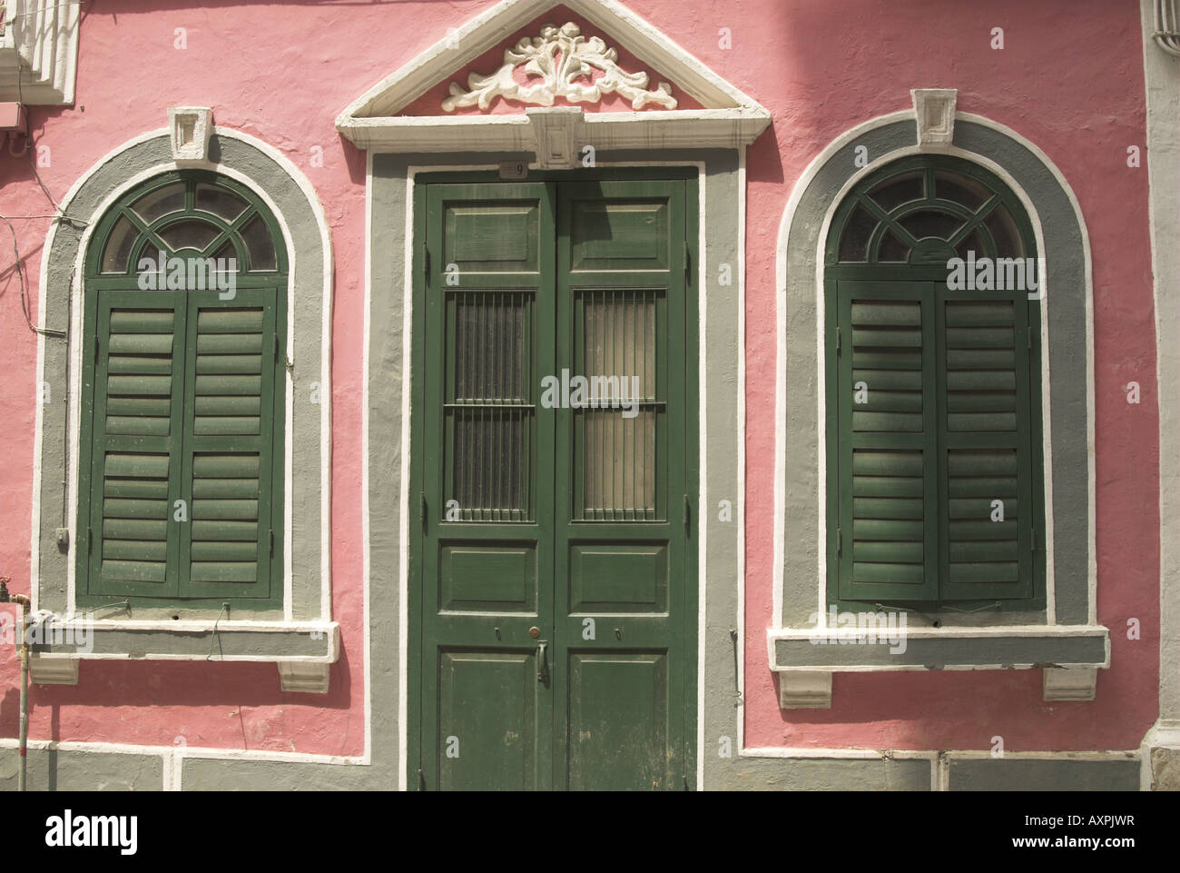 Portugeuse colonial house, Macau, China Stock Photo - Alamy