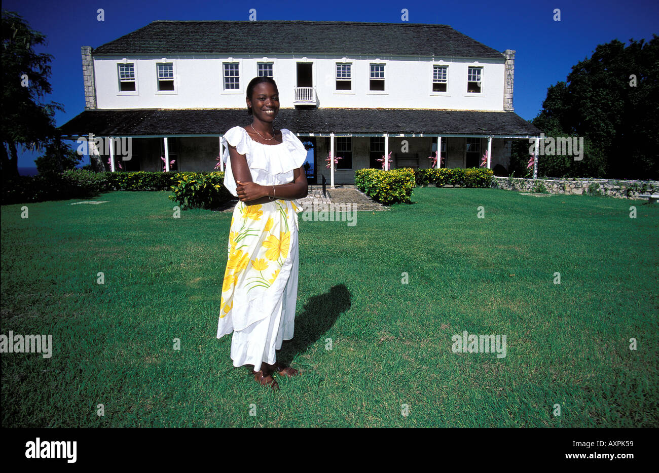 The guide of Rose Hall museum a former colonial estate Stock Photo - Alamy