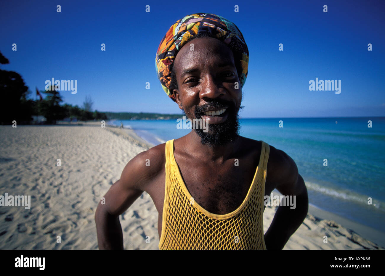 A rastafari on Negril beach Stock Photo - Alamy