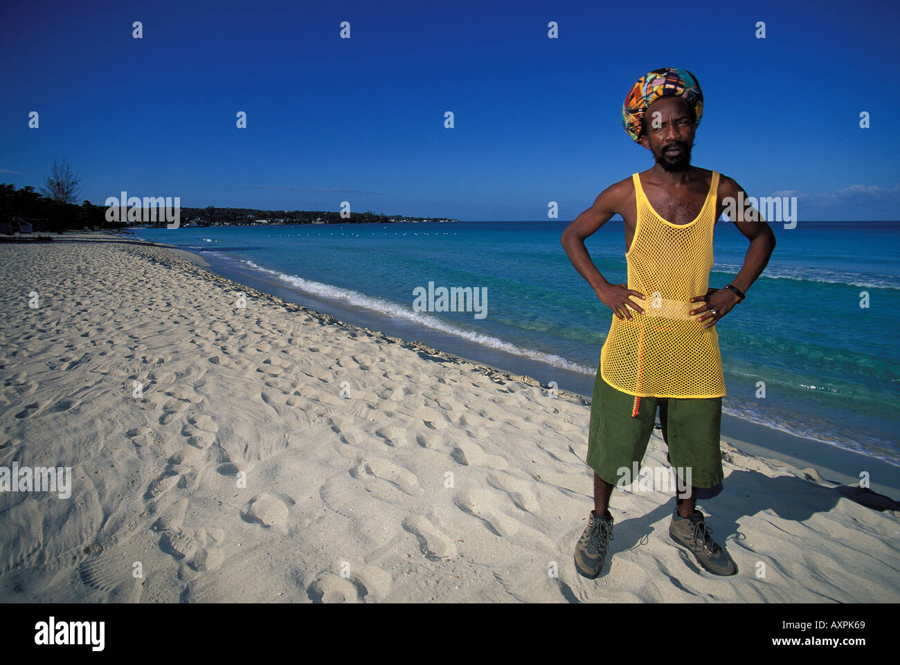 A rastafari on Negril beach Stock Photo - Alamy