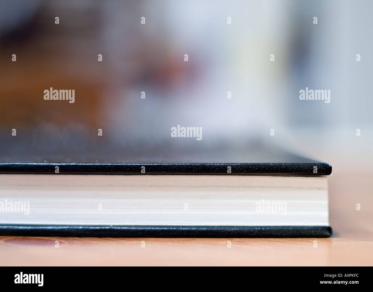 Book viewed from the back or far edge Stock Photo - Alamy