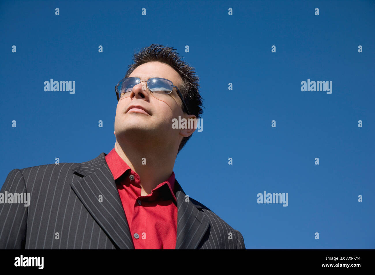 Low angle portrait of a man Stock Photo - Alamy