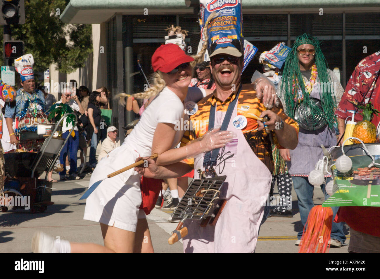 Grill Man and Condiment Girl of the BBQ & Hibachi Marching Grill Team ...