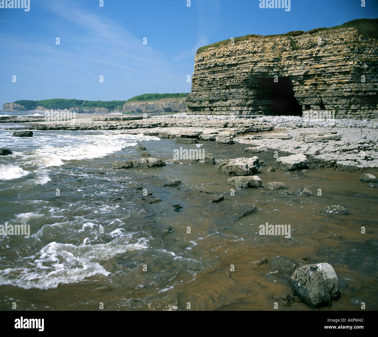 cave tresilian bay llantwit major beach glamorgan heritage coast vale ...