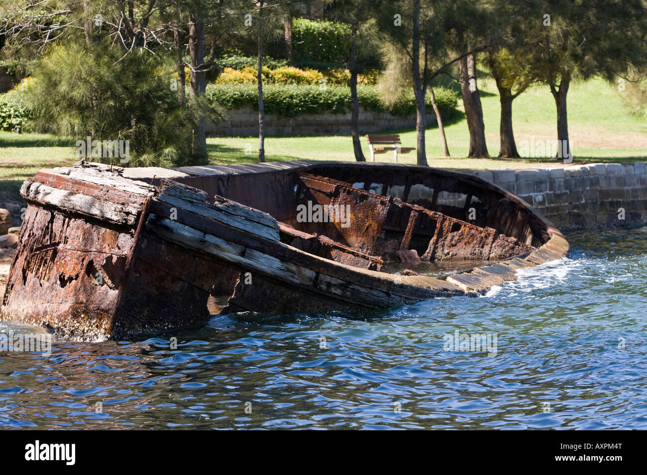 The wreck of a Maritime Services Board Hopper Barge in Berry's Bay, off ...