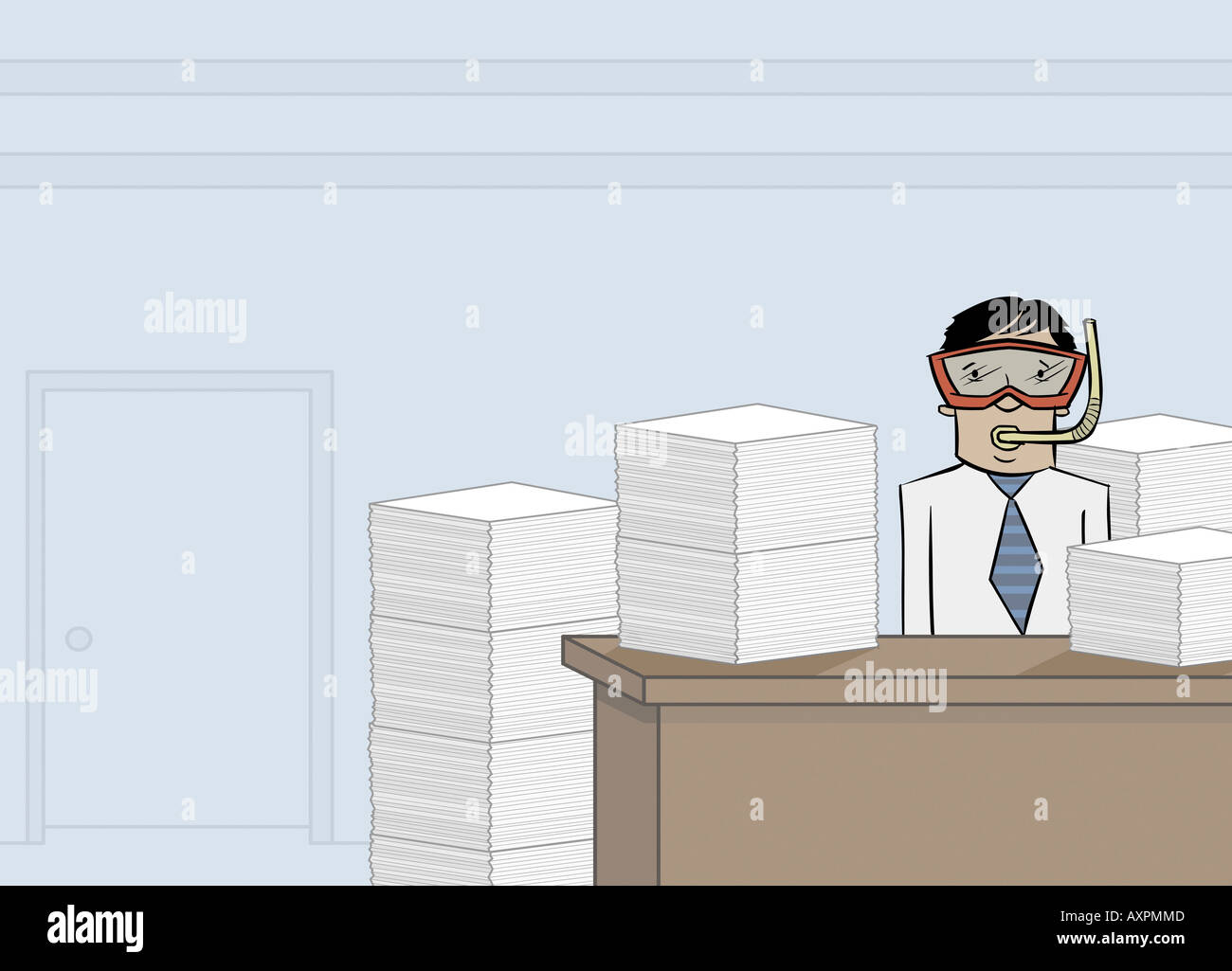 Swimming in Paperwork Stock Photo - Alamy