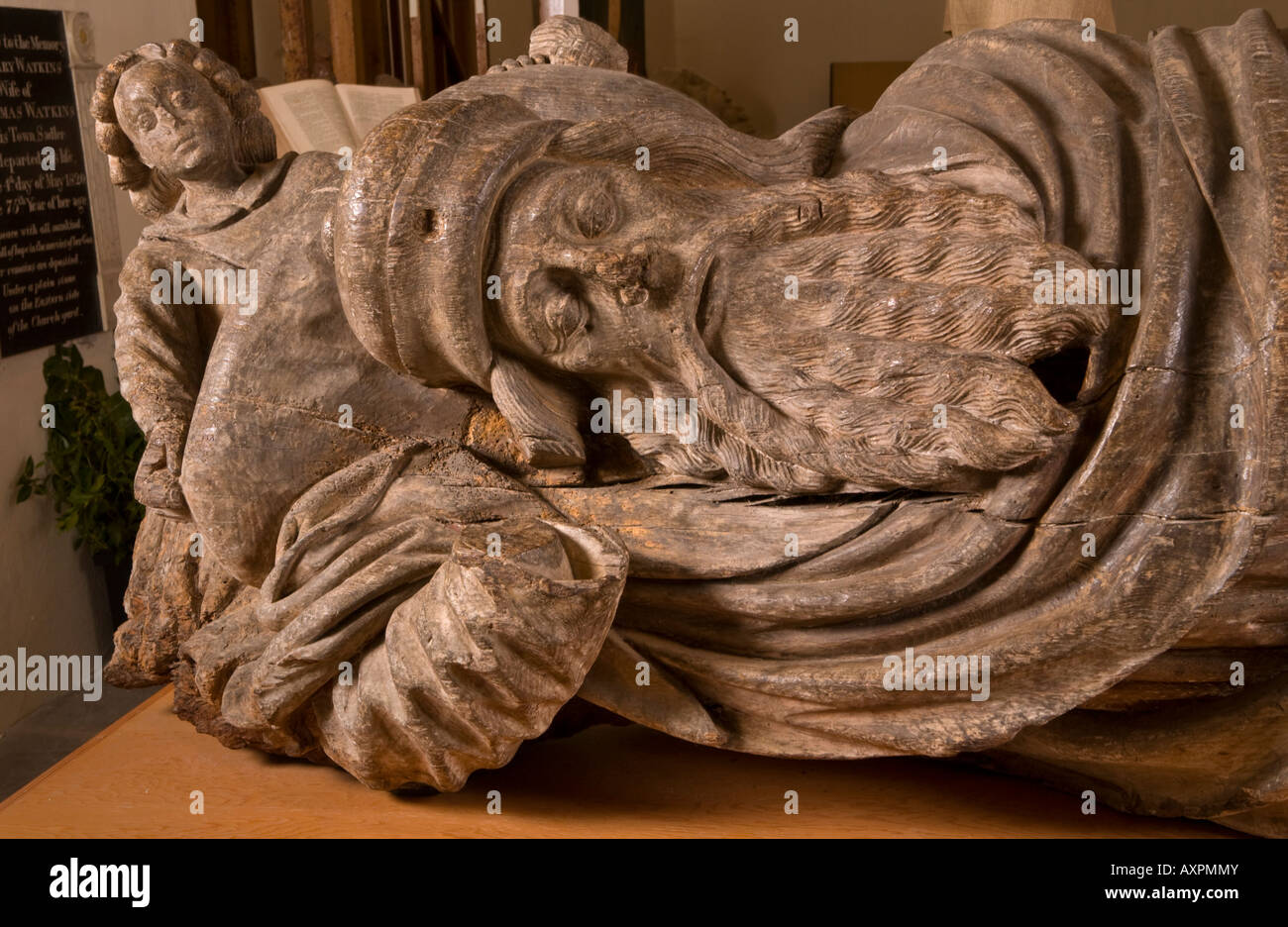 15th century carving of JESSE father of King David at St Marys Priory ...