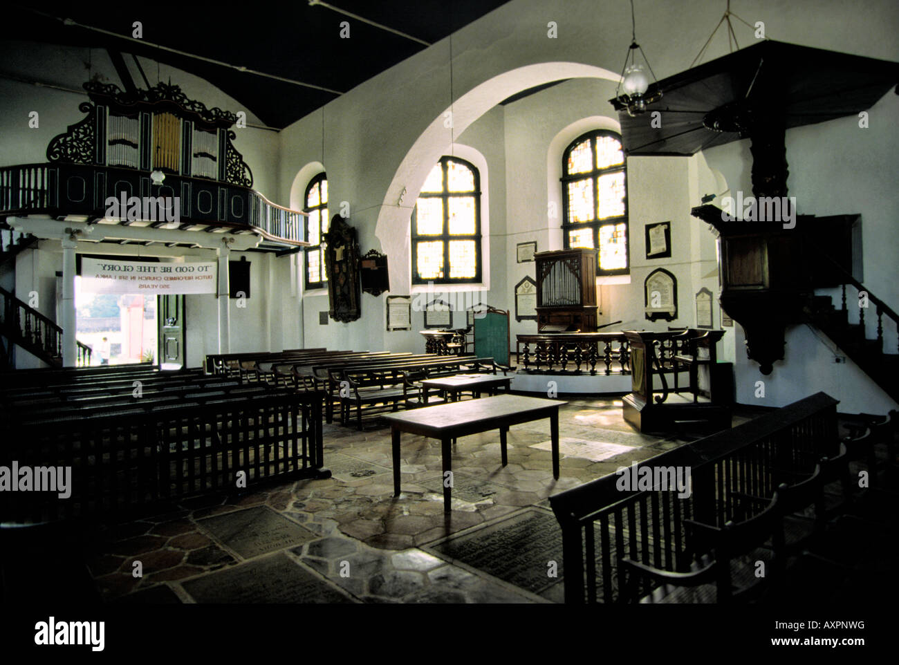 Sri Lanka Galle Fort inside the Groote Dutch Reformed Church Stock ...