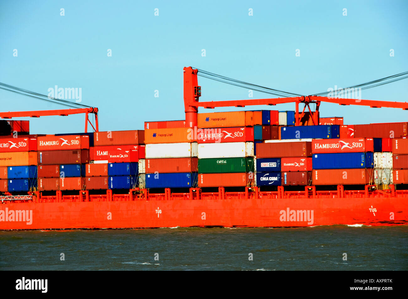 Nieuwe maas freight container cargo boat freighter ship the Maasvlakte ...
