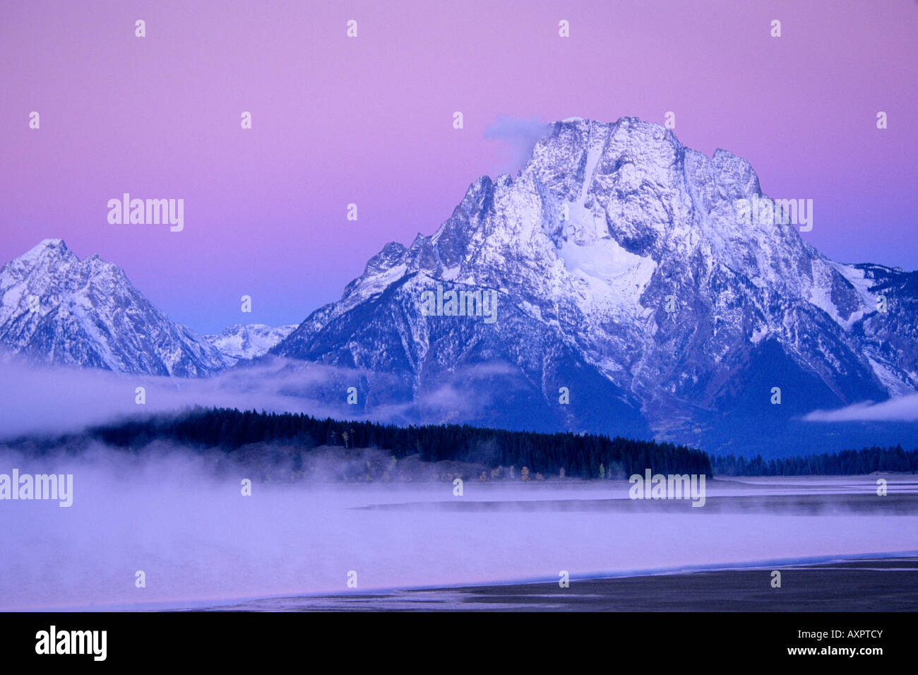 Mt. Moran and Grand Tetons and Lake Jackson, Grand Teton National Park ...