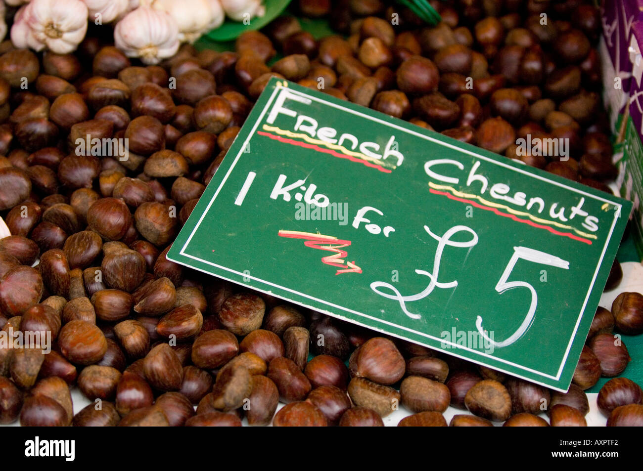 French "chesnuts" at market Stock Photo - Alamy