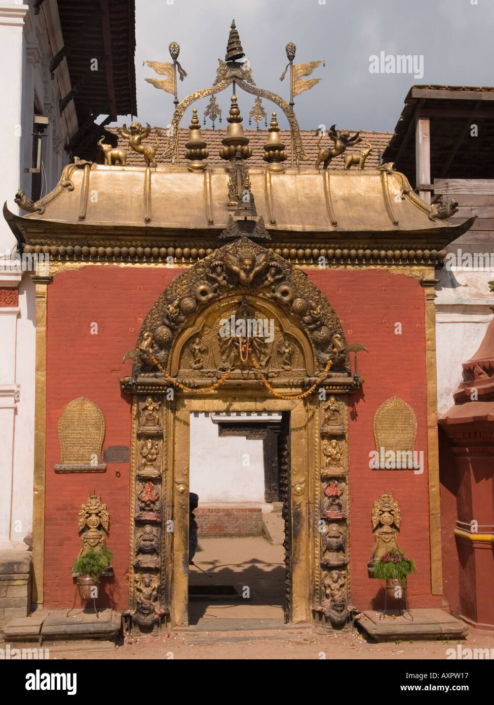 GOLDEN GATE in DURBAR SQUARE carved with Goddes Kali and Garuda ...
