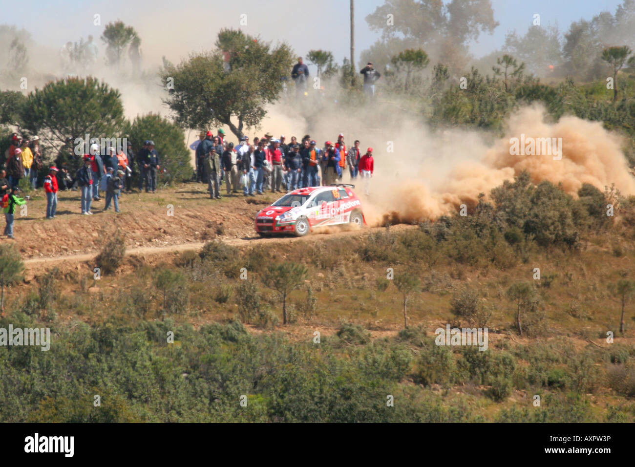 fiat world rally car racing on the Portugal Rally 2007 Stock Photo - Alamy