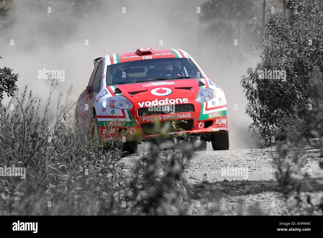 fiat world rally car racing on the Portugal Rally 2007 Stock Photo - Alamy