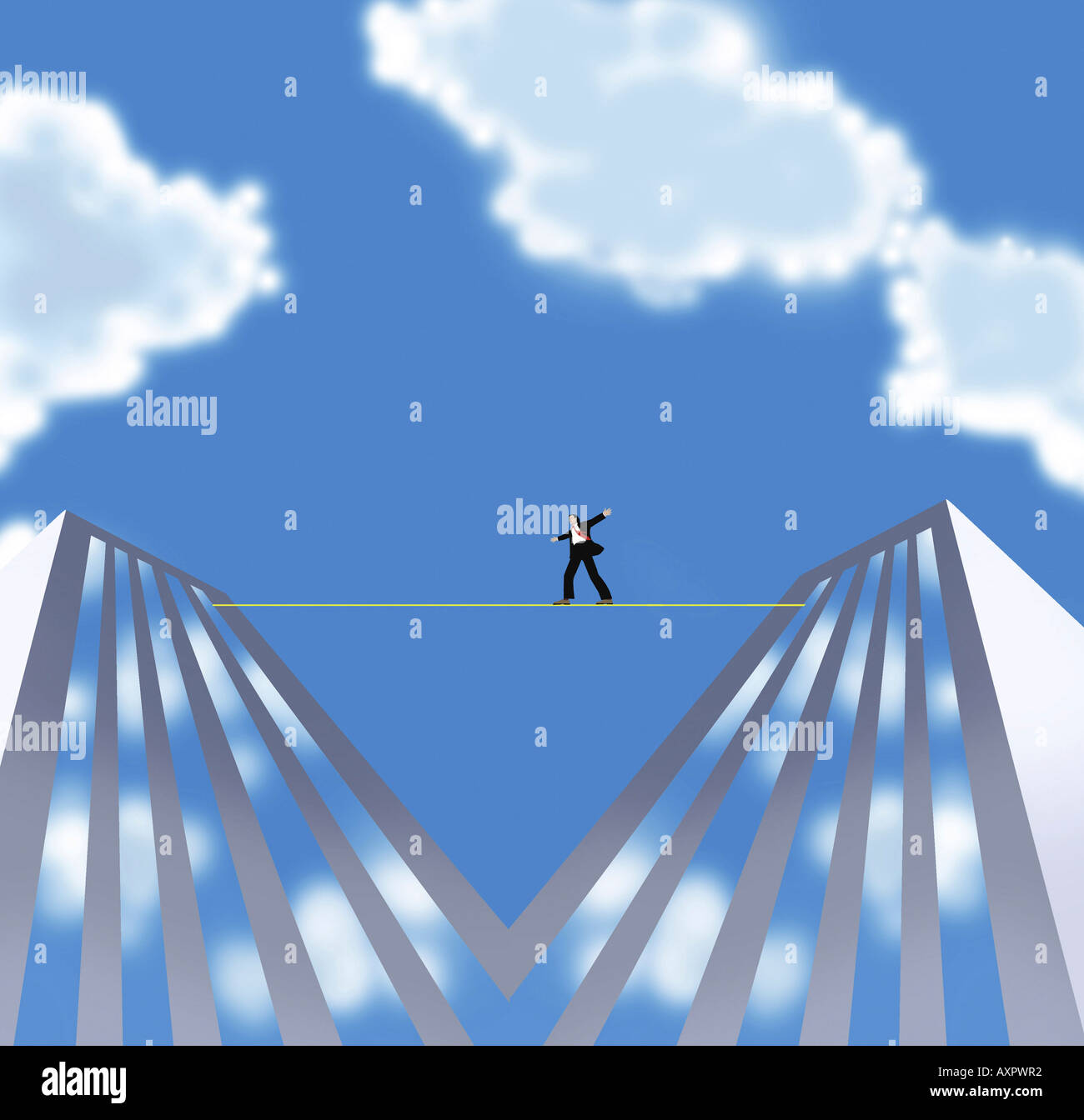 Walking a tightrope hi-res stock photography and images - Alamy