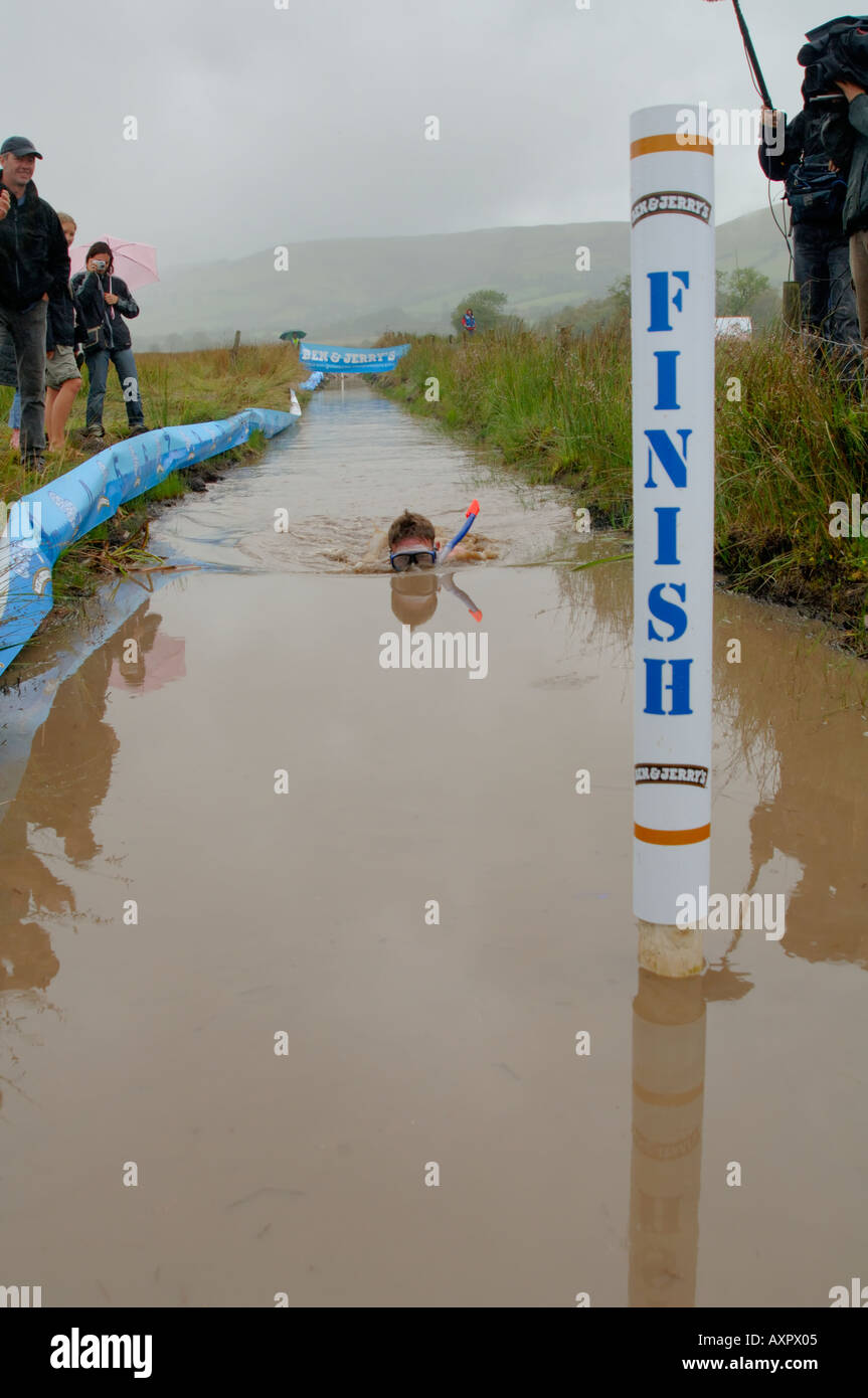 Competitor in the Annual World Bog Snorkelling Championships Stock ...