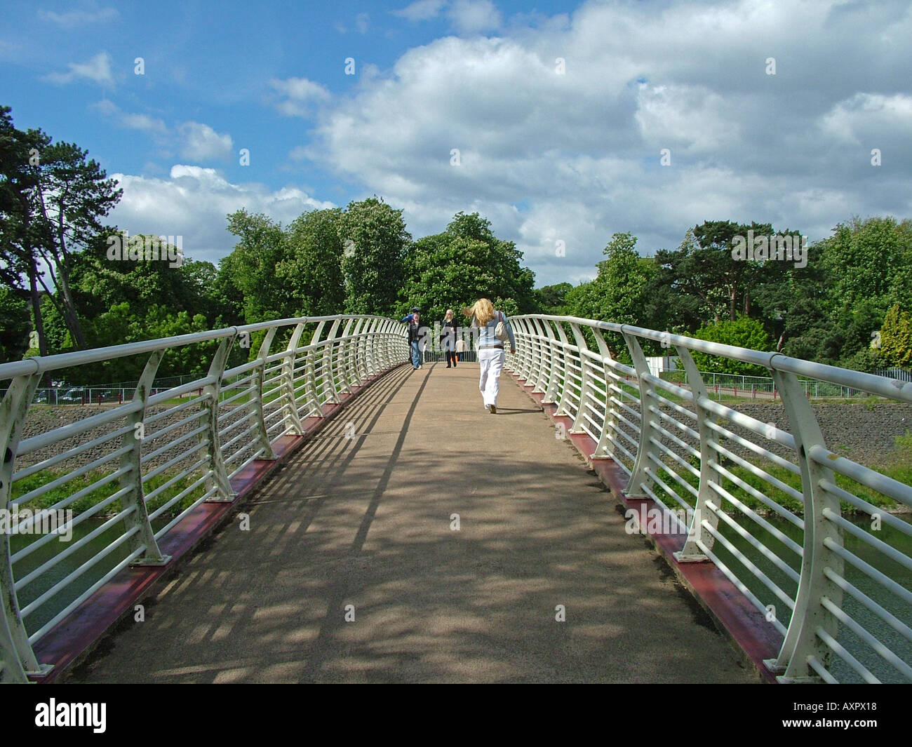 Bridge over the River Taff, Bute Park, Cardiff Town Centre, South Wales ...