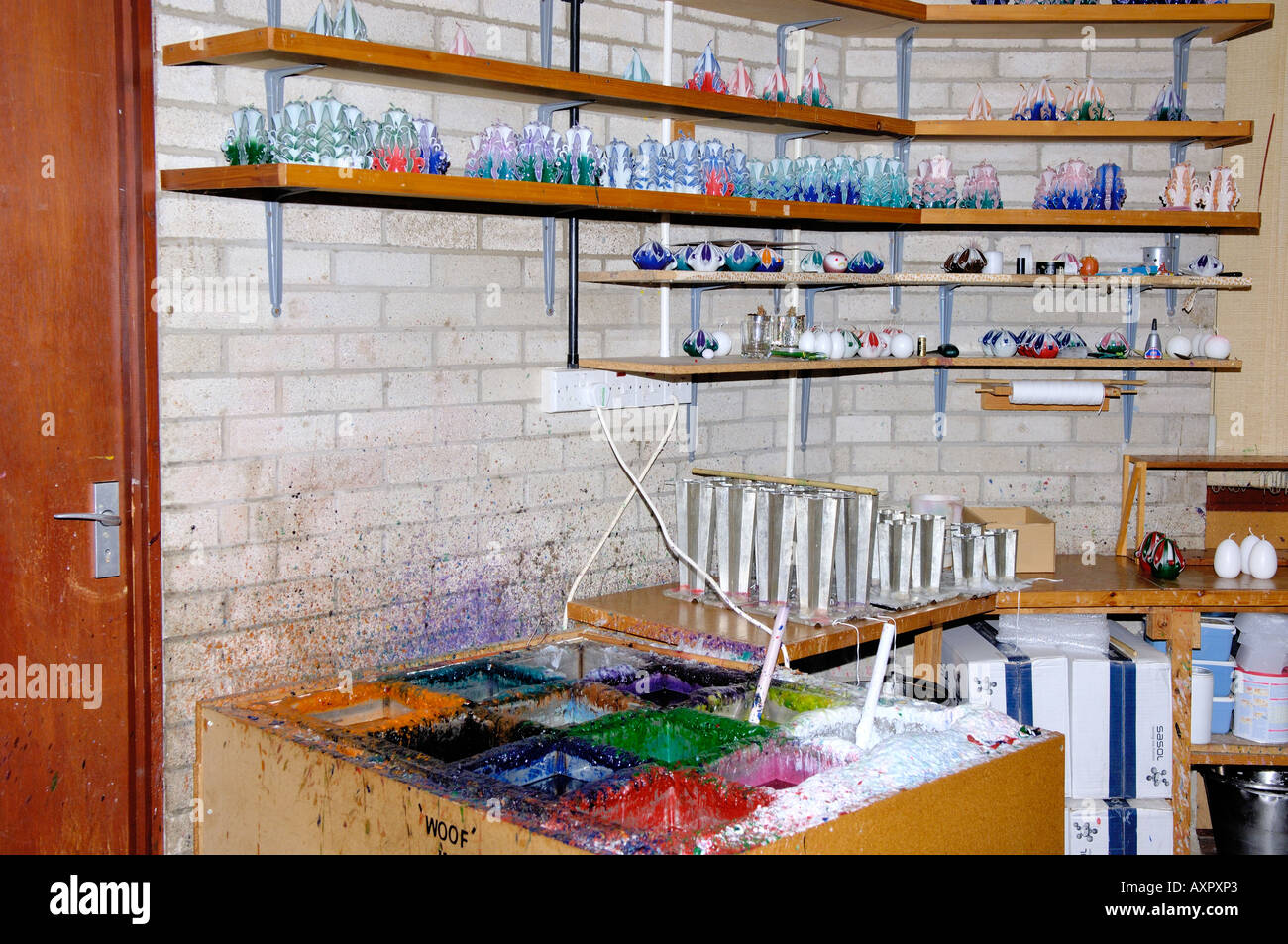 Inside the Candle Studio Corris Craft Centre North West Wales Stock ...