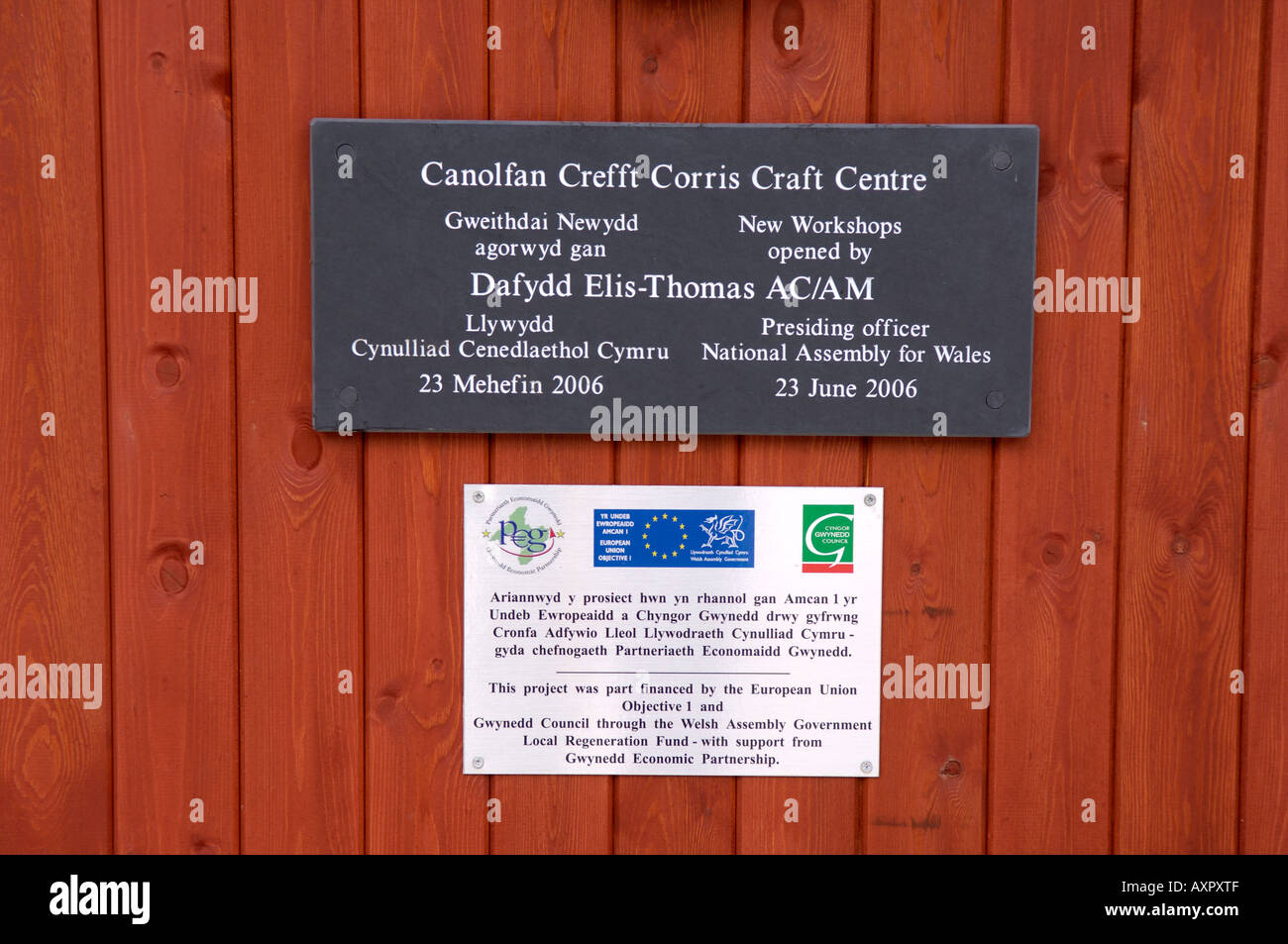 Plaque Commemorating the Opening of New Workshops in 2006 Corris Craft ...