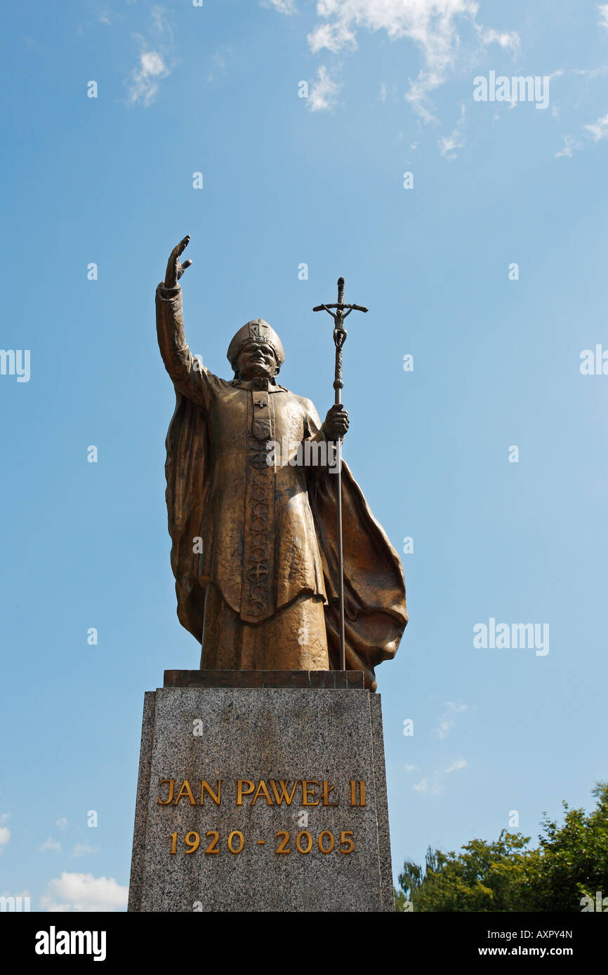 Statue of Pope John Paul II in Mrągowo, northeastern Poland Stock Photo ...