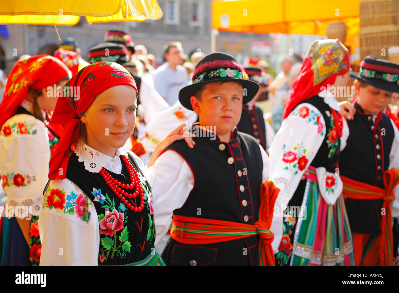 Lowicz folk dancers, Parade during Folklore Days in Olsztyn, Poland ...