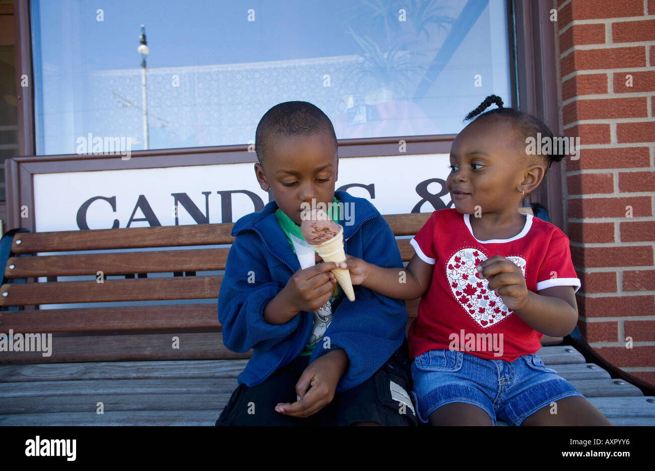 Children Sharing Ice Cream