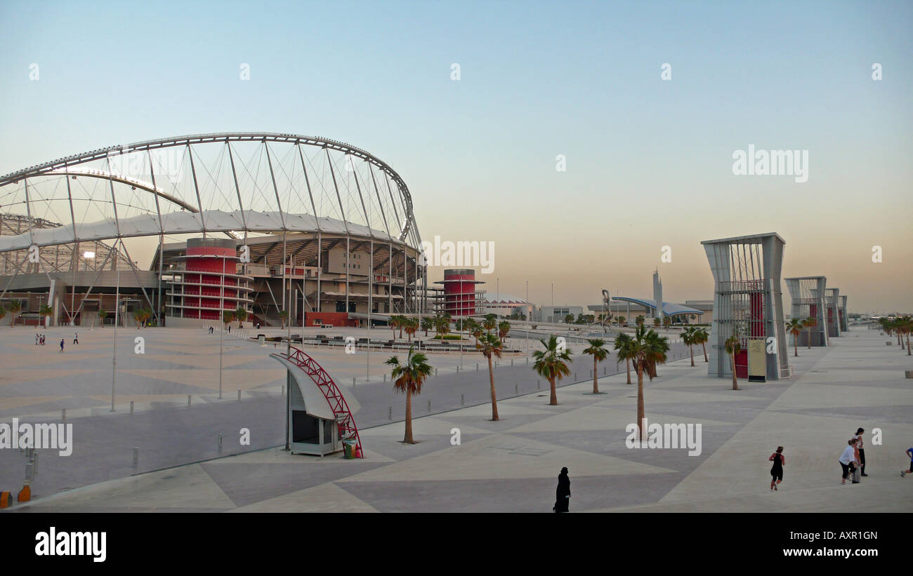 The Khalifa International Stadium in Doha, Qatar, dusk Stock Photo - Alamy