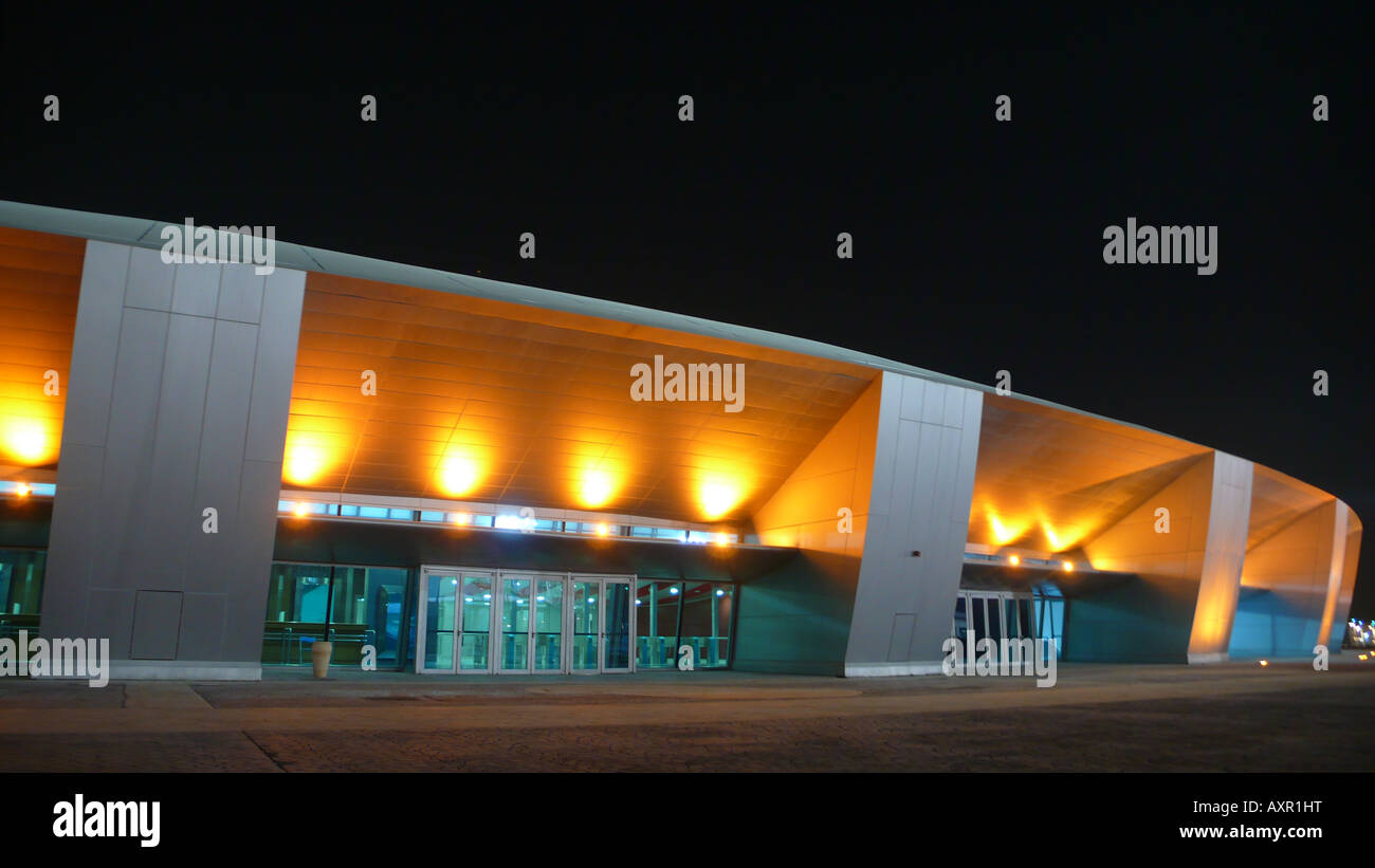 Night shot of the Aspire sports Dome in Doha, Qatar Stock Photo - Alamy