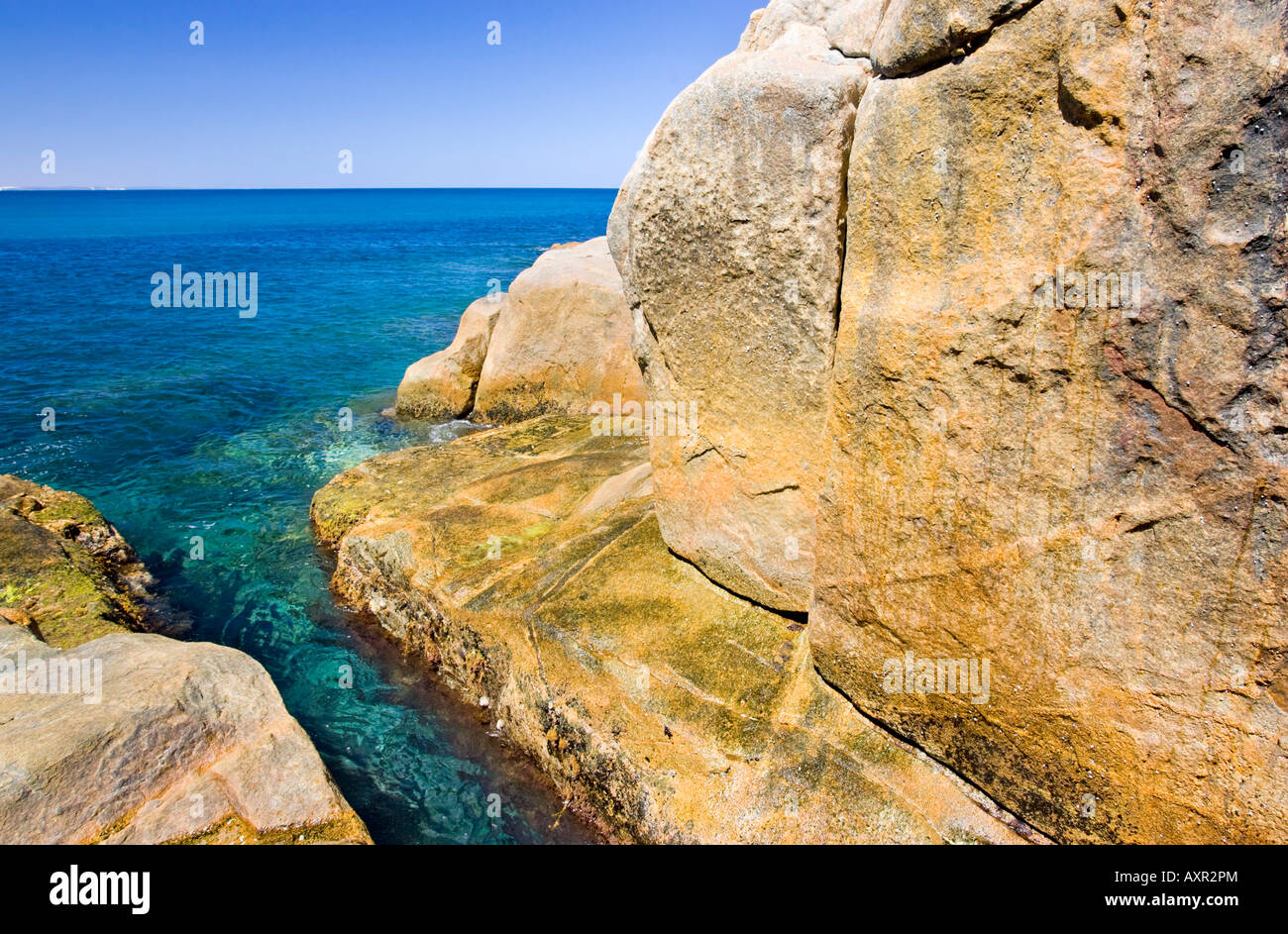 Granite boulders on the Western Australian coast at Cheyne Beach near ...