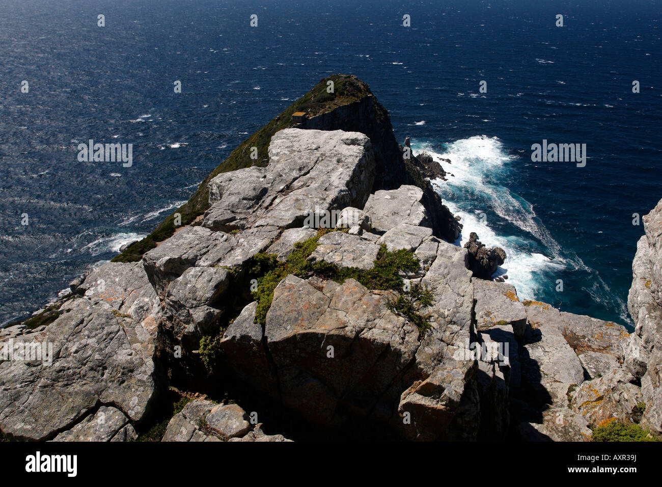 overlooking cape point from the lighthouse part of the table mountain ...