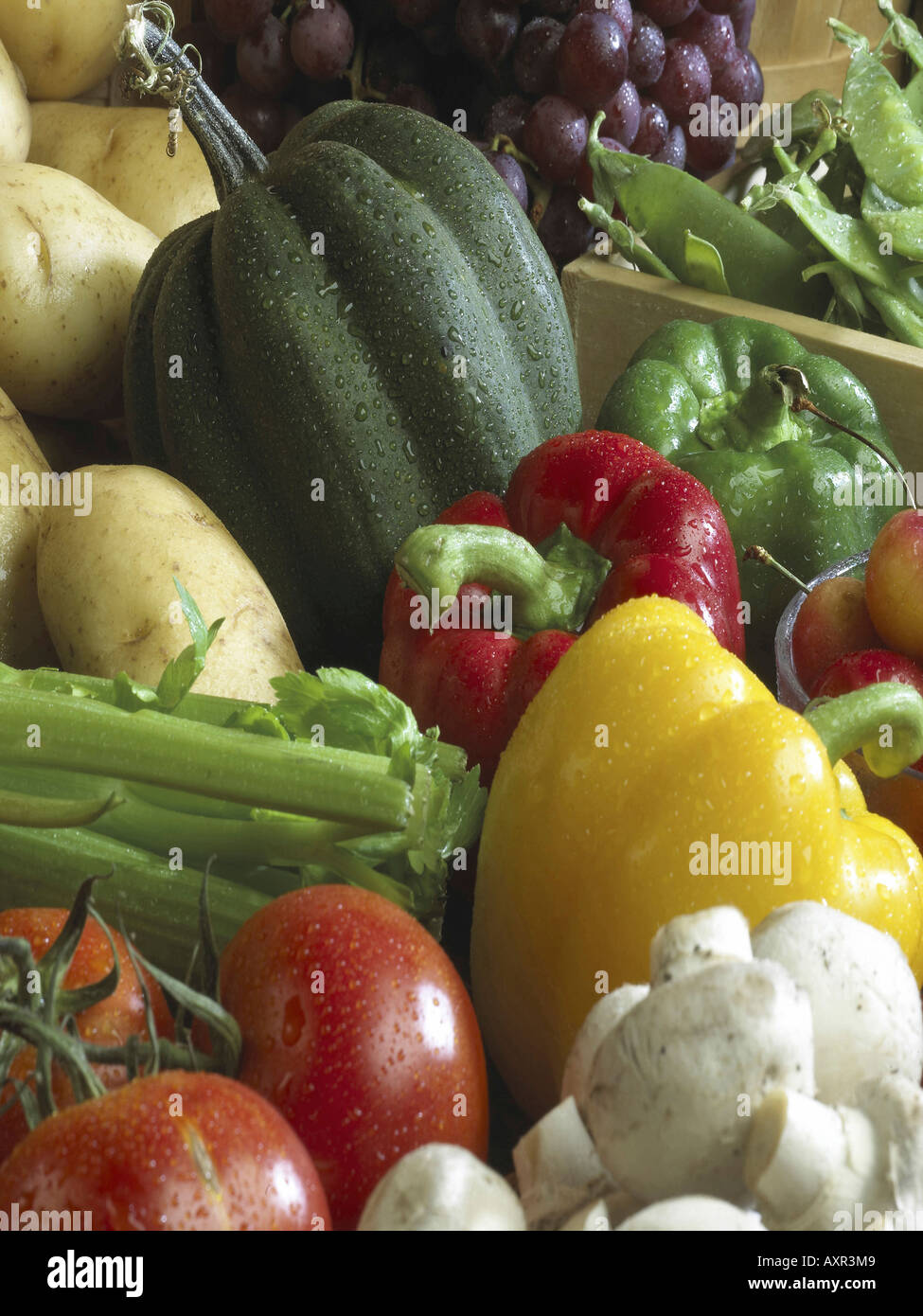 Close-up of various fruits and vegetables Stock Photo - Alamy