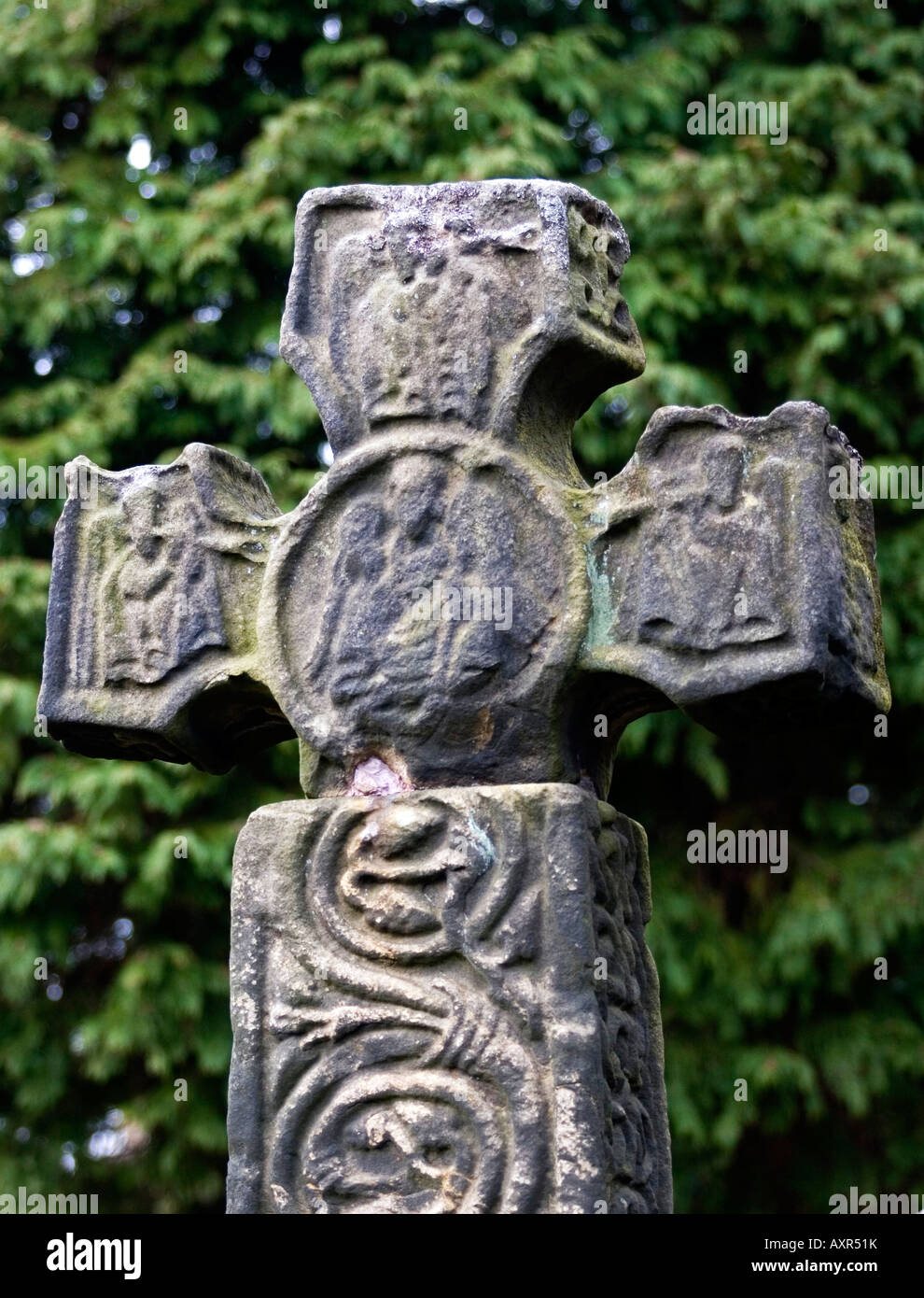 Saxon Cross in St Lawrence Church Yard, Eyam, Peak District National ...